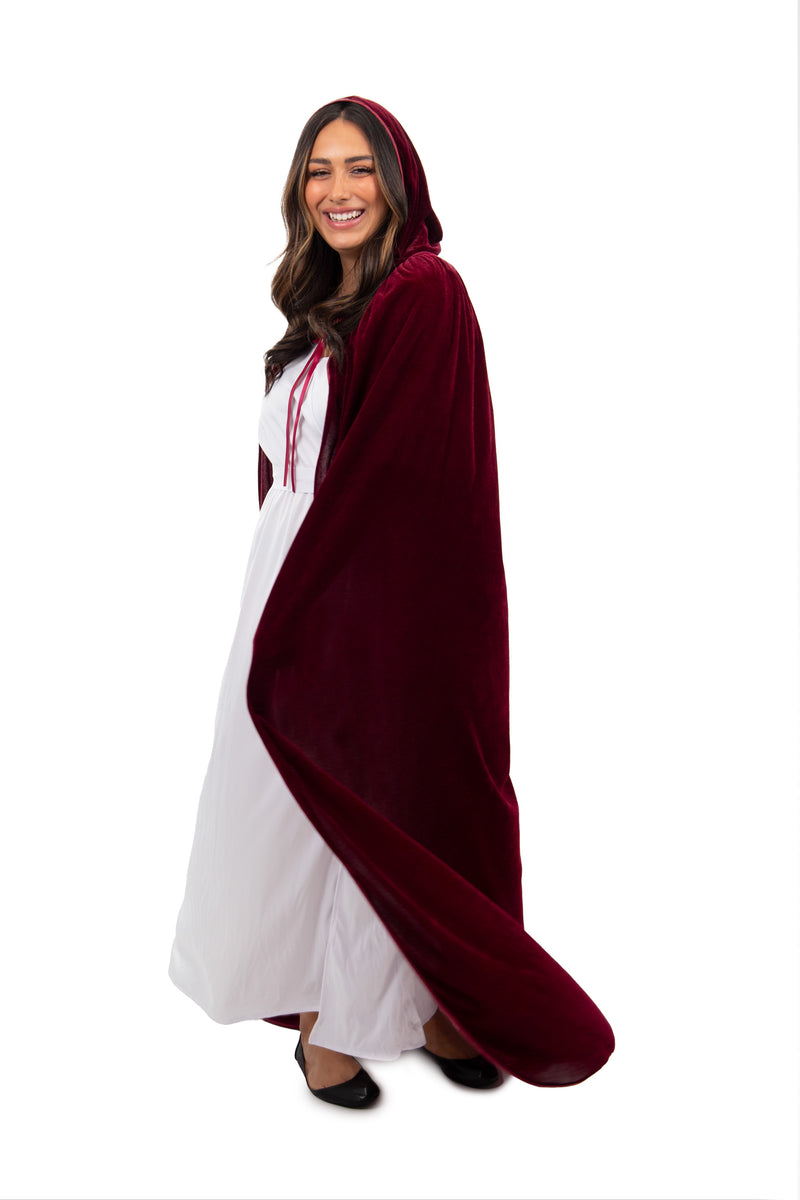 Adult Maroon Velvet Cloak – Little Adventures